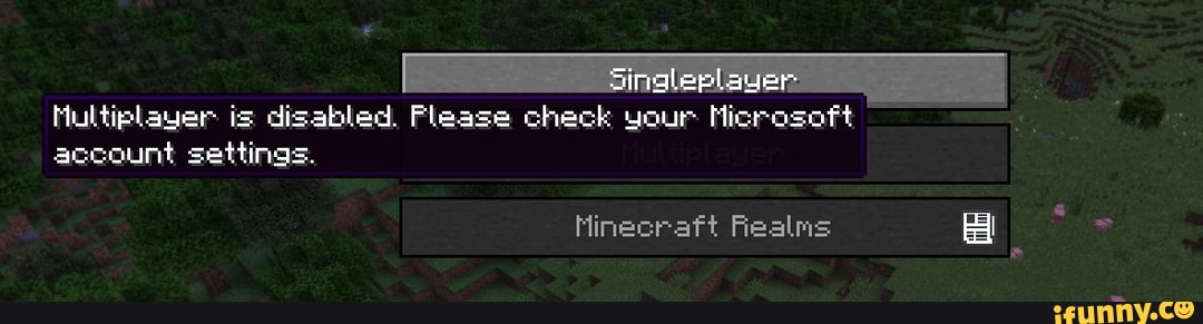 Multiplayer is disabled. Please check your Microsoft account settings ...