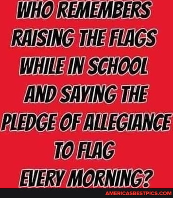 WHO REMEMBERS RAISING THE FLAGS WHILE IN SCHOOL AND SAVING THE PLEDGE ...
