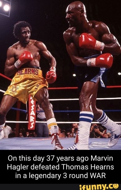 On this day 37 years ago Marvin Hagler defeated Thomas Hearns in a ...