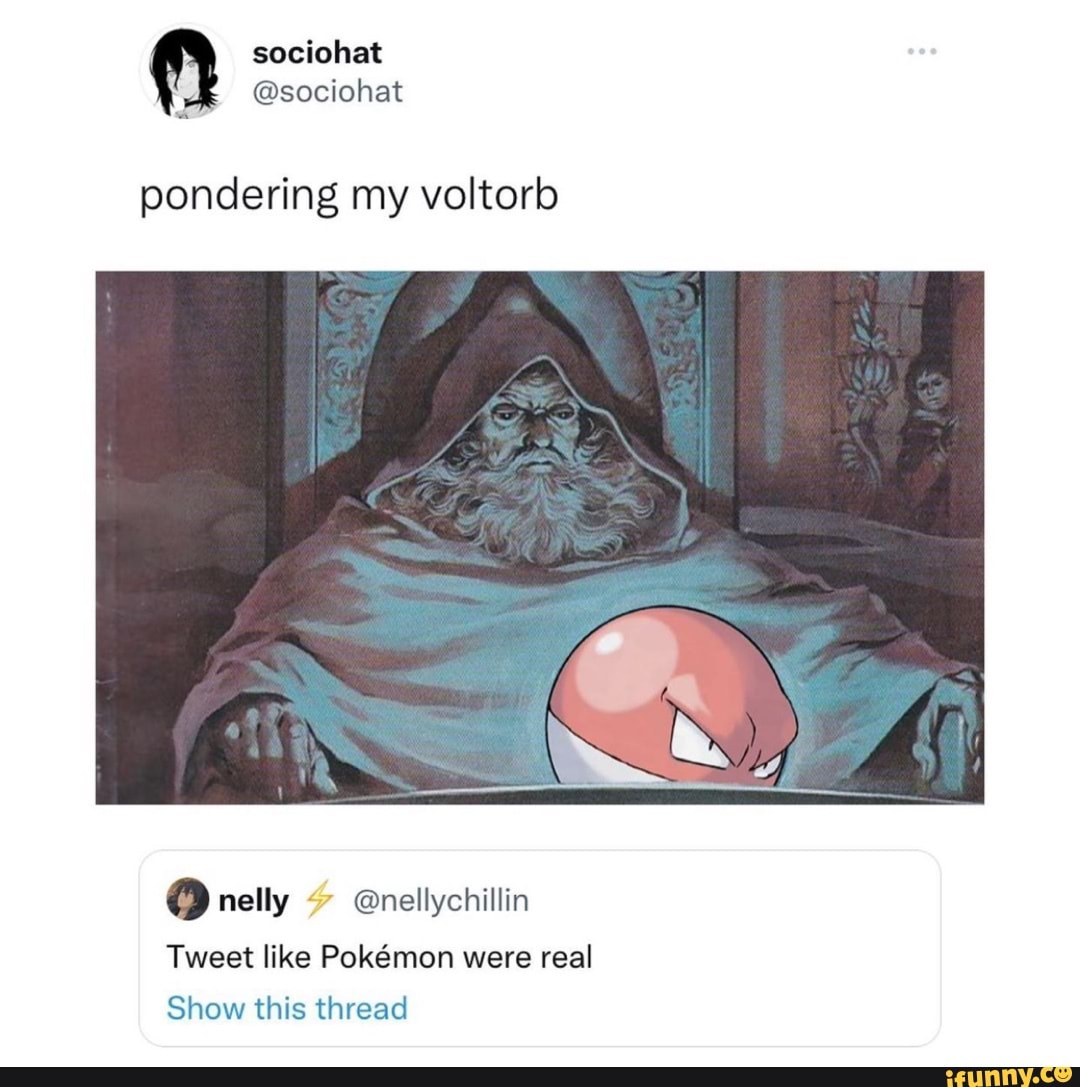 Pondering my voltorb nelly @nellychillin Tweet like Pokemon were real ...
