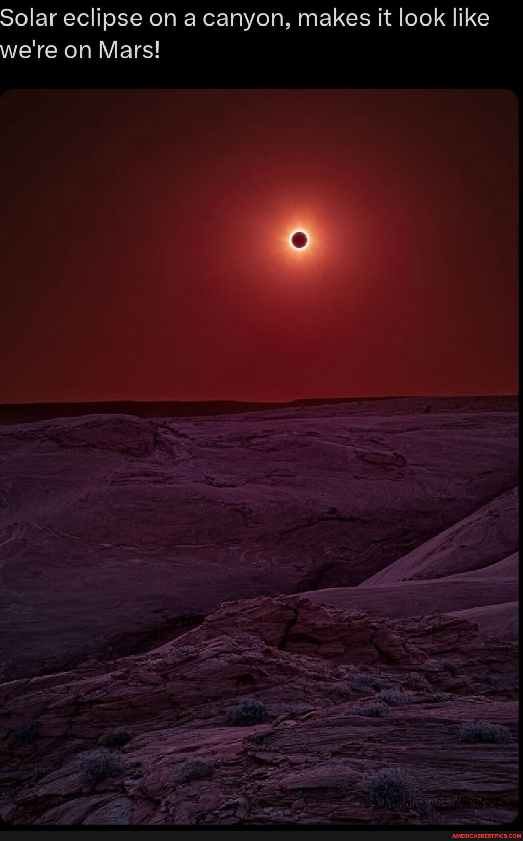 Solar eclipse on a canyon, makes it look like we're on Mars! - America ...