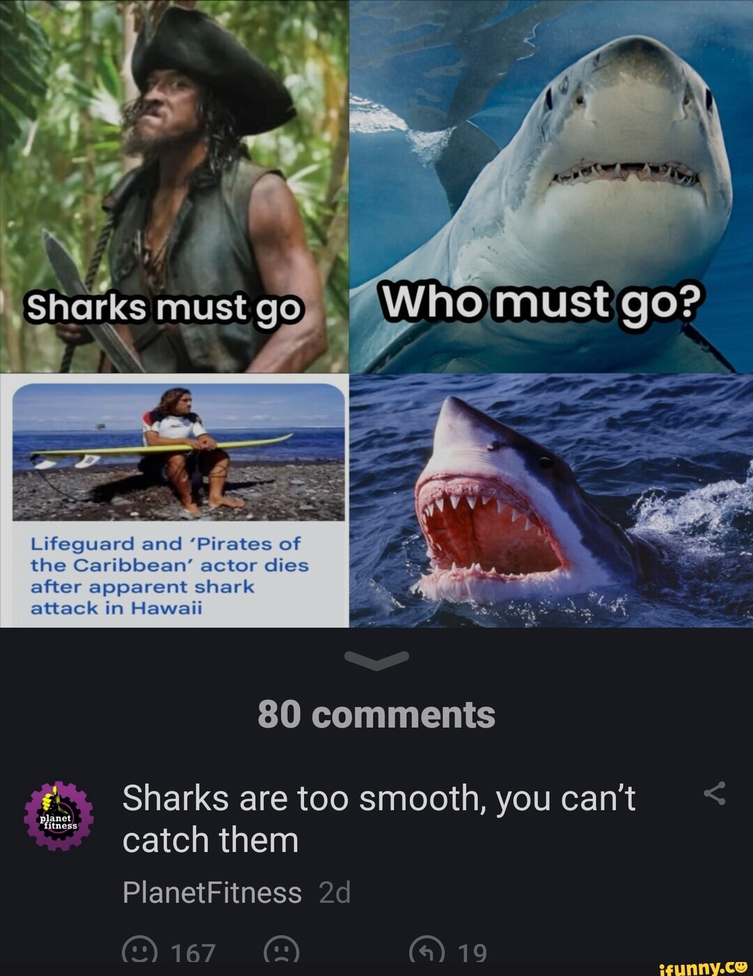 Go? th Sharks must Lifeguard and 'Pirates of the Caribbean' actor dies ...