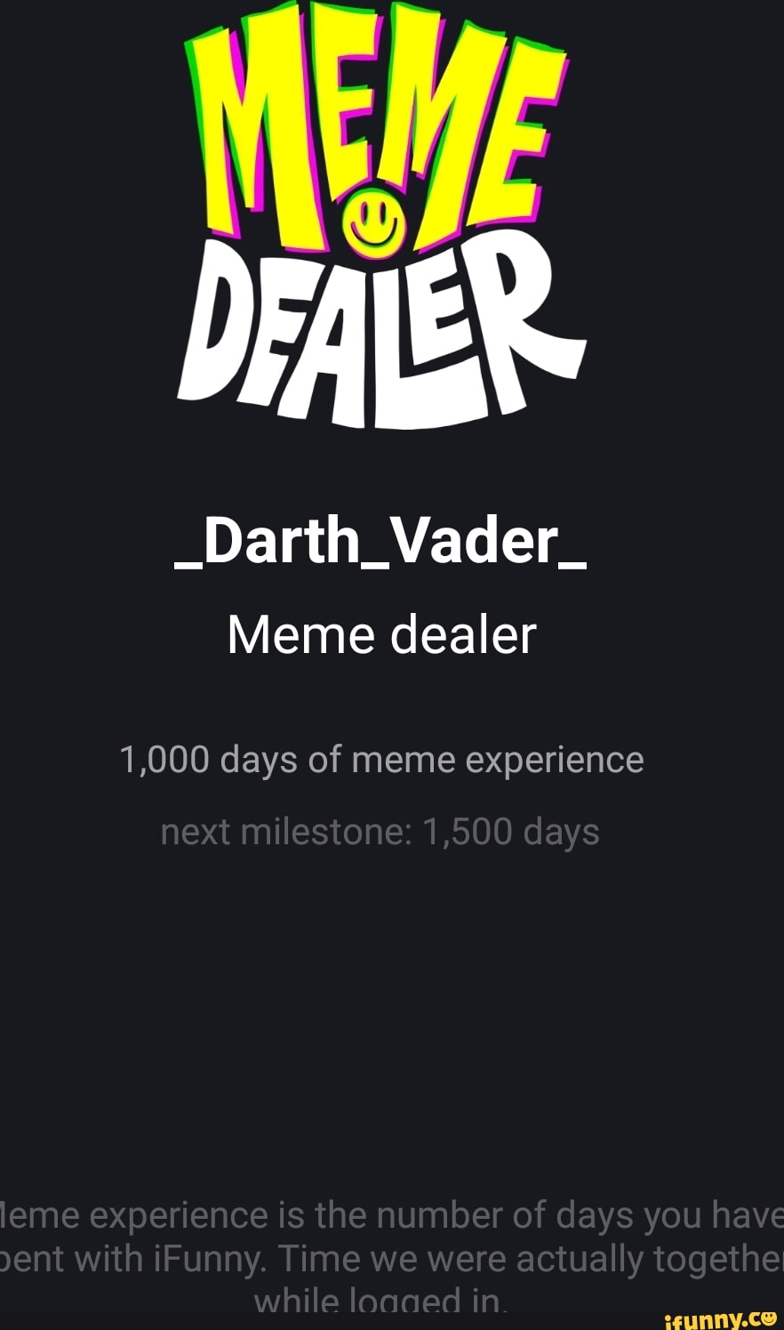 _Darth_Vader_ Meme dealer 1,000 days of meme experience next milestone ...