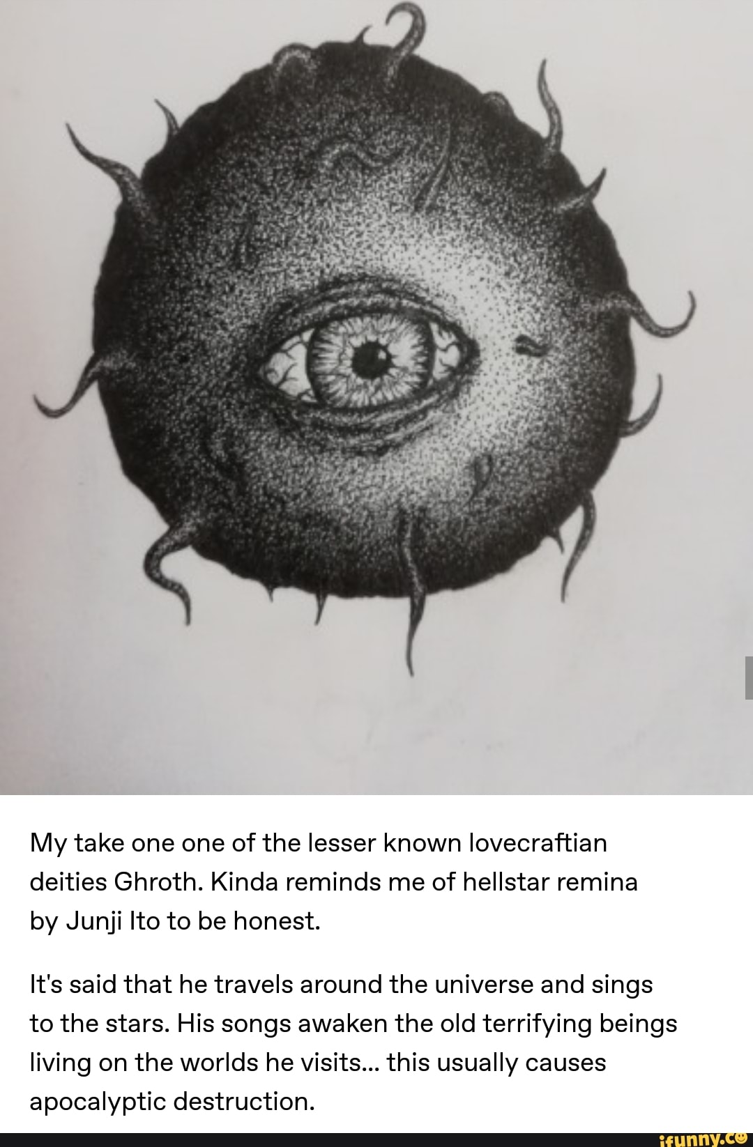 My take one one of the lesser known lovecraftian deities Ghroth. Kinda ...