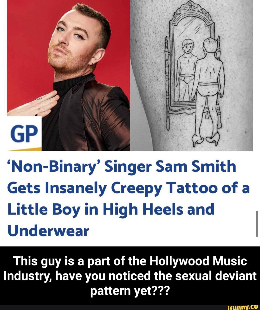 'Non-Binary' Singer Sam Smith Gets Insanely Creepy Tattoo of a Little ...