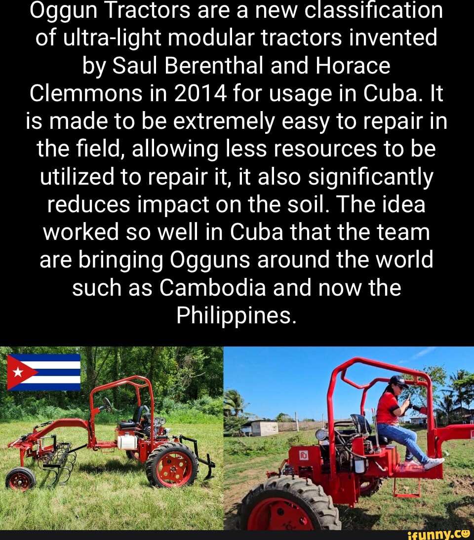 Oggun Tractors are a new classification of ultra-light modular tractors ...