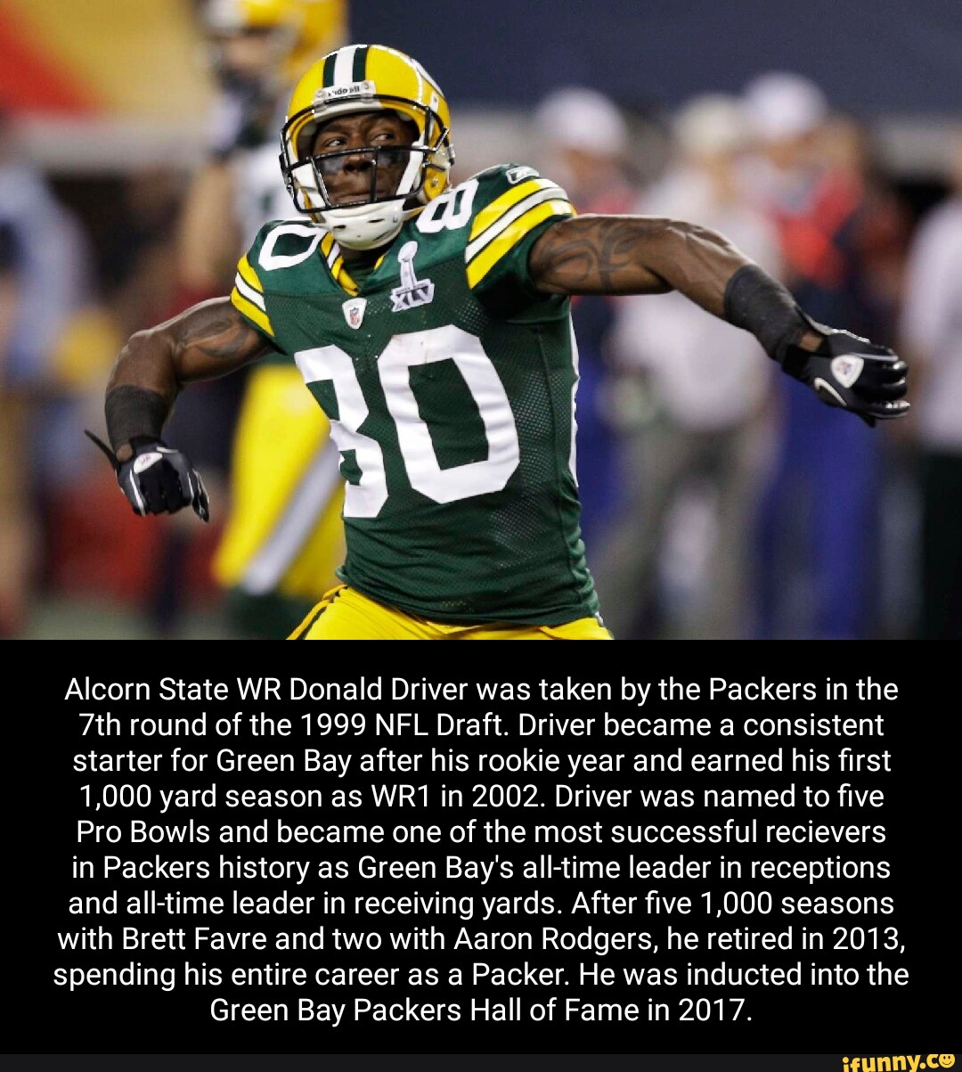 Alcorn State WR Donald Driver was taken by the Packers in the round of ...