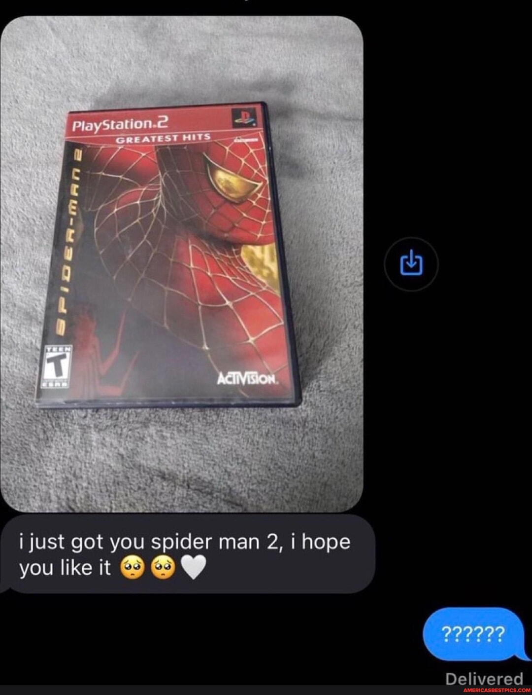 PlayStation GREATEST MITS I just got you spider man 2, i hope you like ...