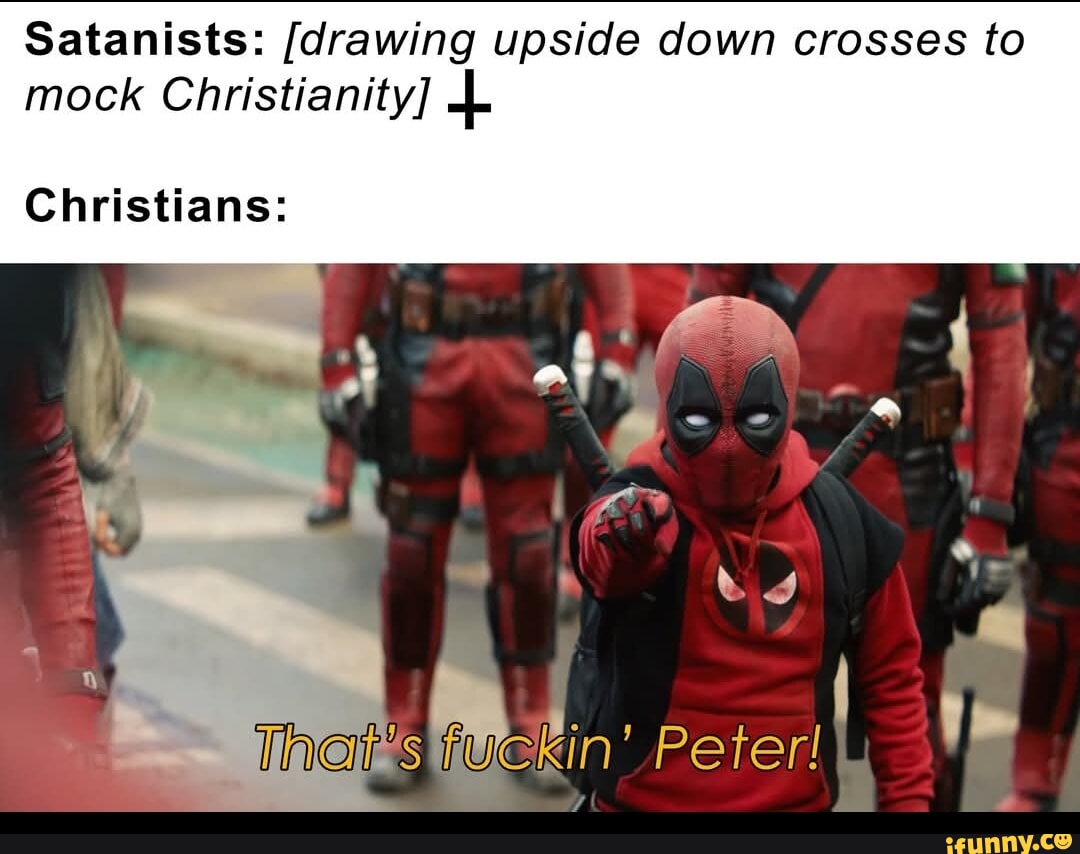 Satanists: [drawing upside down crosses to mock Christianity ...