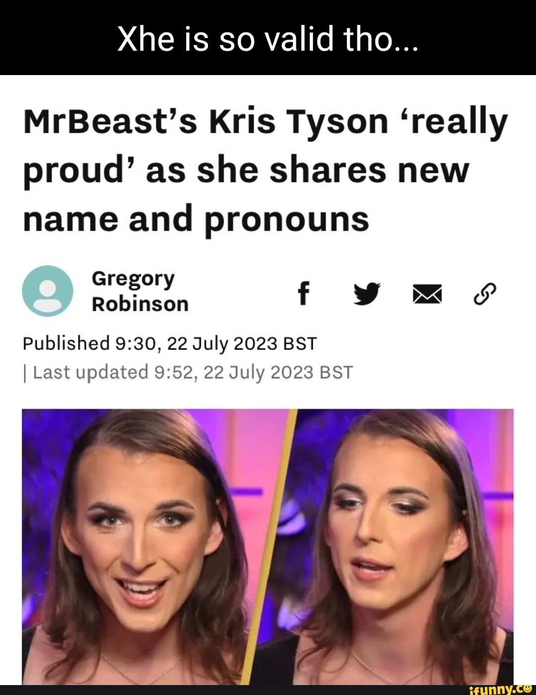 MrBeast's Kris Tyson 'really proud' as she shares new name and pronouns ...