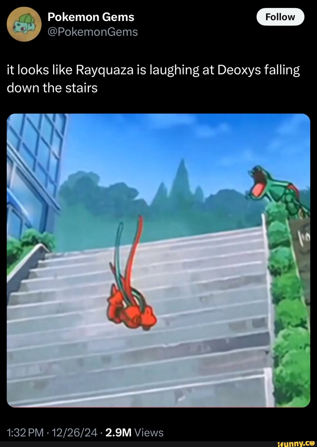 @PokemonGems Pokemon Gems it looks like Rayquaza is laughing at Deoxys ...