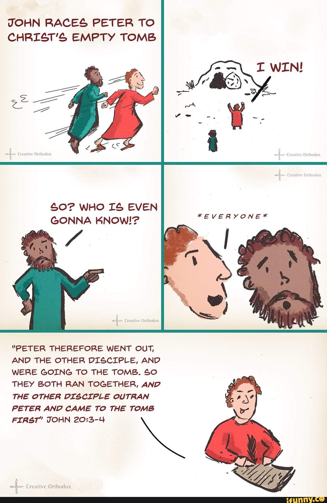 JOHN RACES PETER TO CHRIST'S EMPTY TOMB GONNA KNOW!? "PETER THEREFORE ...