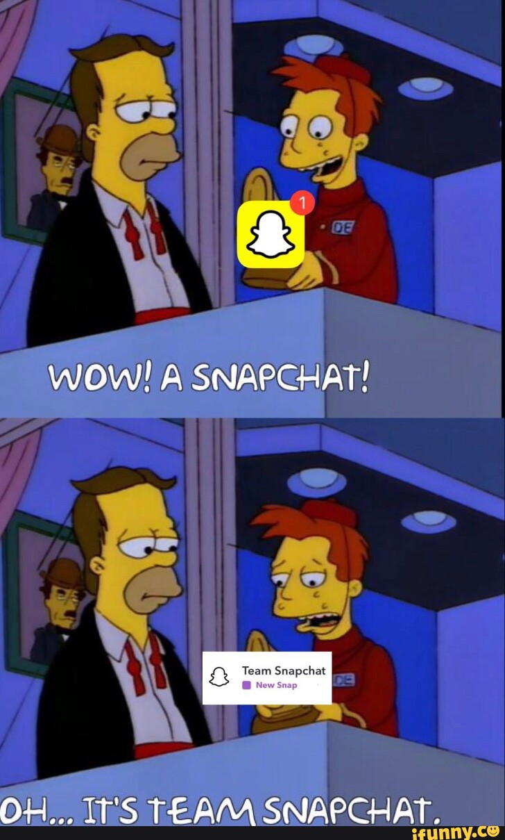 WOW! SNAPCHAT! OH... IT'S TEAM SNAPCHAT. - iFunny