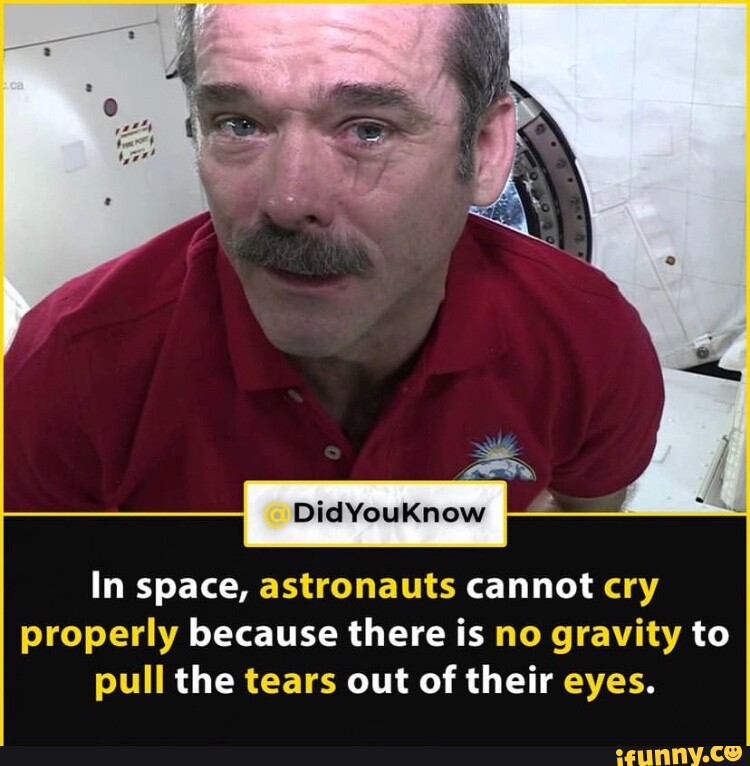 DidYouKnow In space, astronauts cannot cry properly because there is no ...