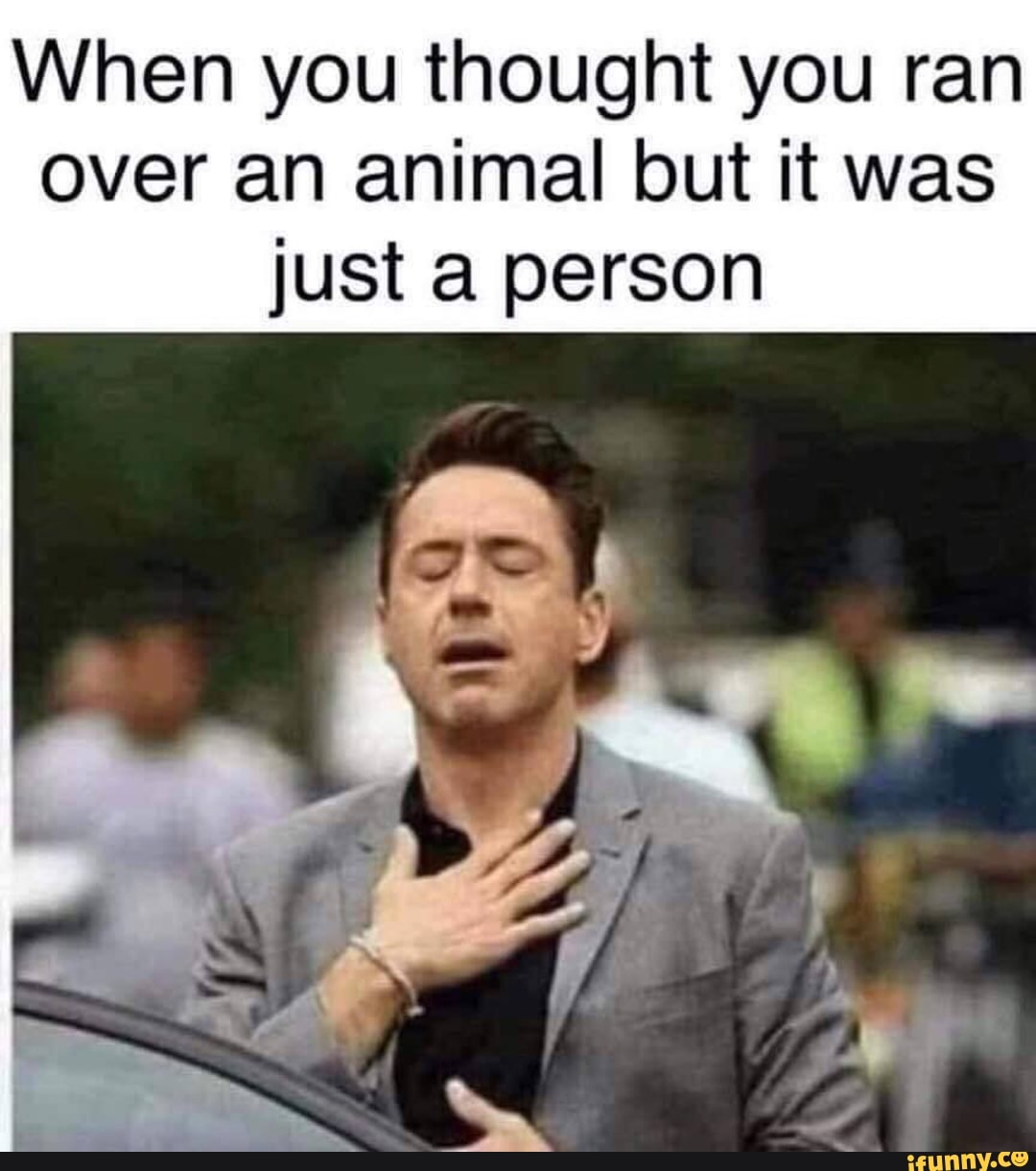 When you thought you ran over an animal but it was just a person - iFunny