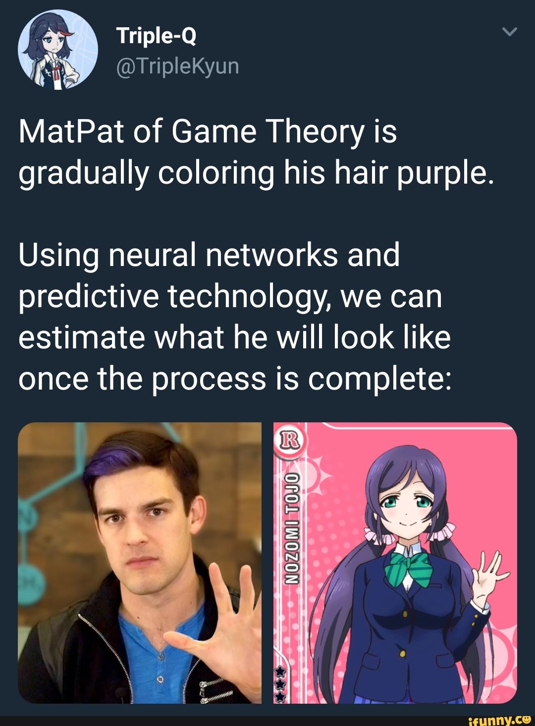 MatPat of Game Theory is gradually coloring his hair purple. Using ...