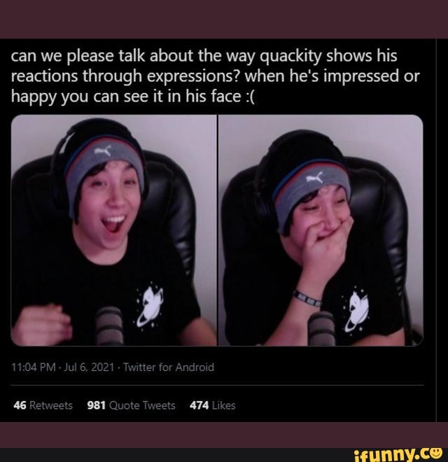 Can we please talk about the way quackity shows his reactions through ...