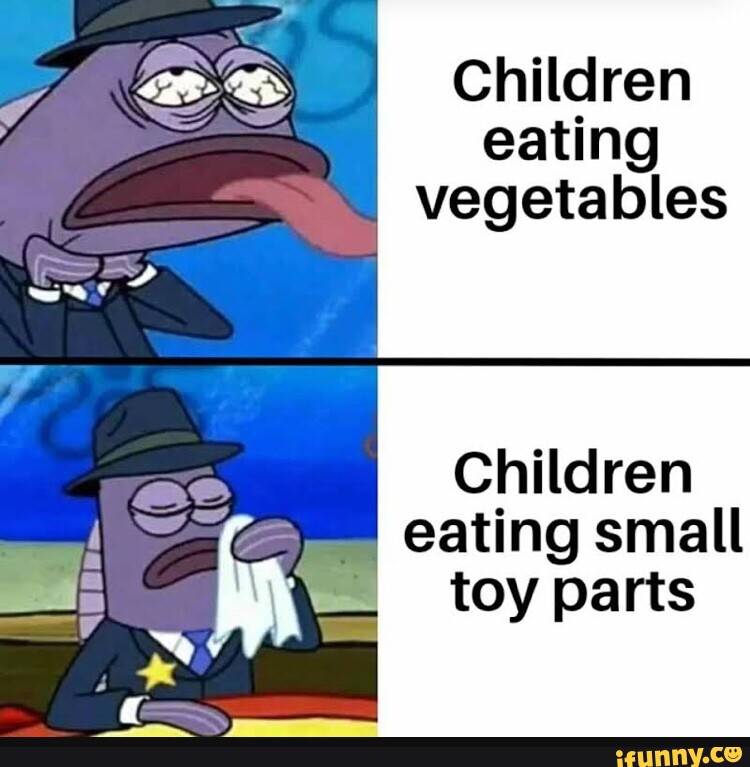 Children eating vegetables Children eating small toy parts - iFunny