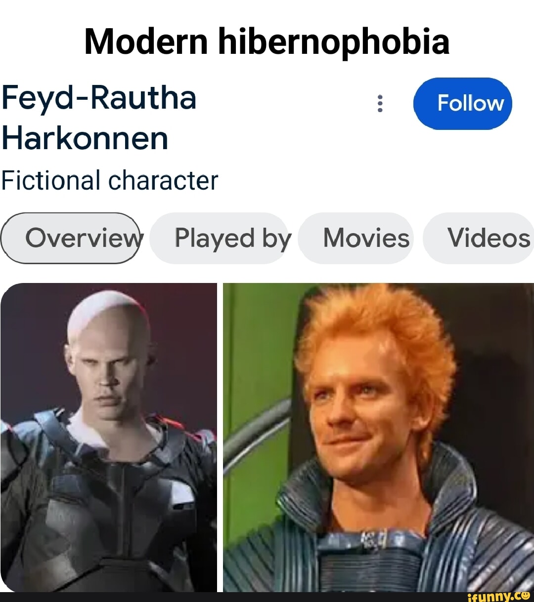 Modern hibernophobia Feyd-Rautha Harkonnen Fictional character Follow ...