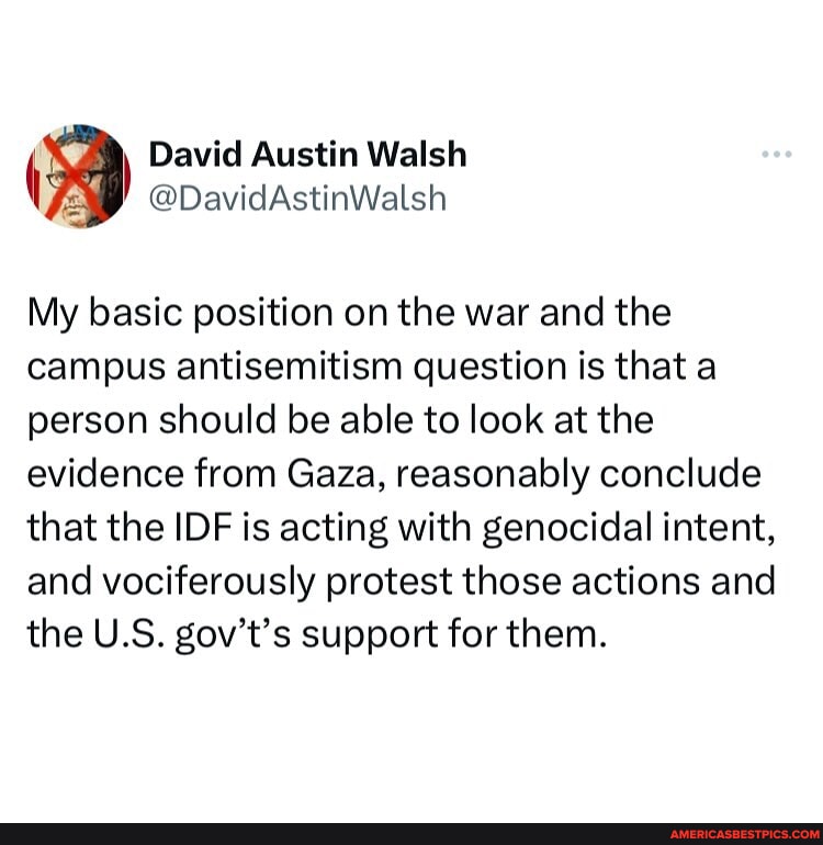 N/A - ( David Austin Walsh @DavidAstinWalsh My basic position on the ...