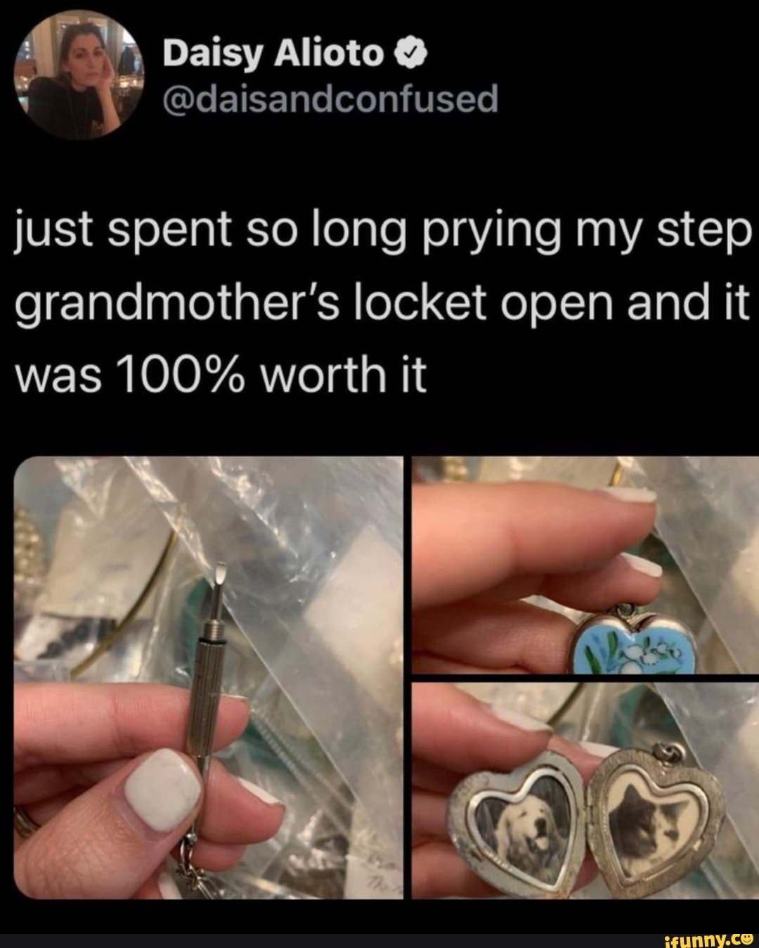 Daisy Alioto @daisandconfused just spent so long prying my step ...