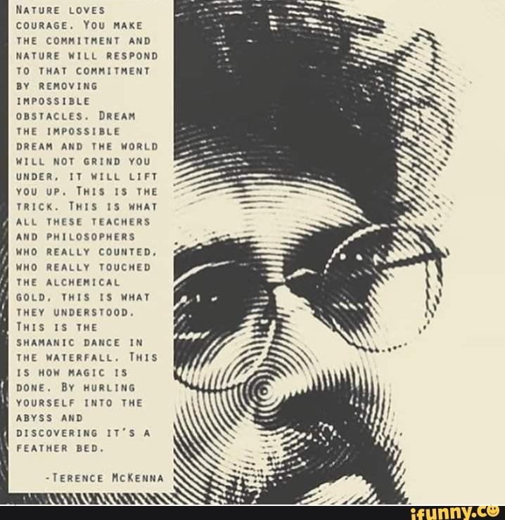 NATURE LOVES COURAGE. YOU MAKE THE COMMITMENT AND NATURE WILL RESPOND ...