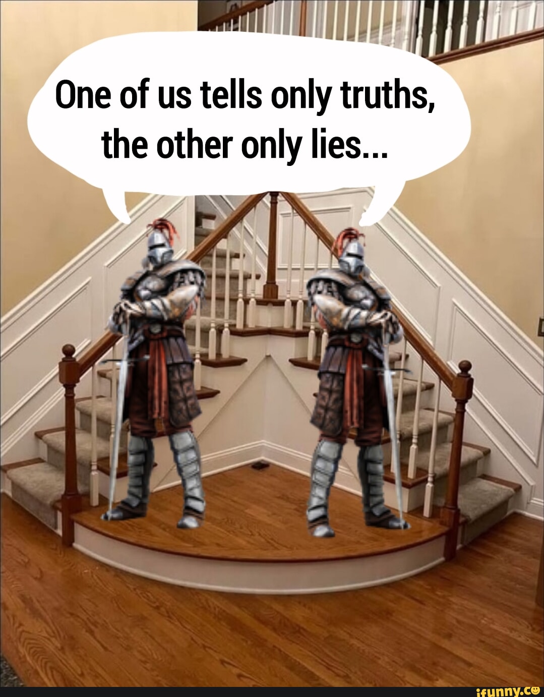 One of us tells only truths, the other only lies... \Y - iFunny