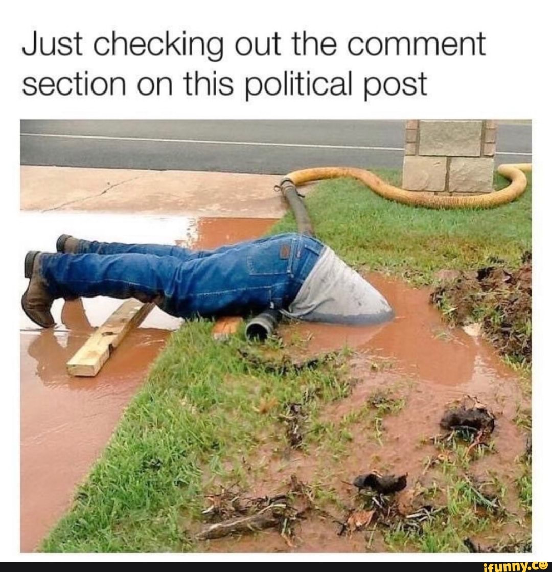 Just checking out the comment section on this political post - iFunny