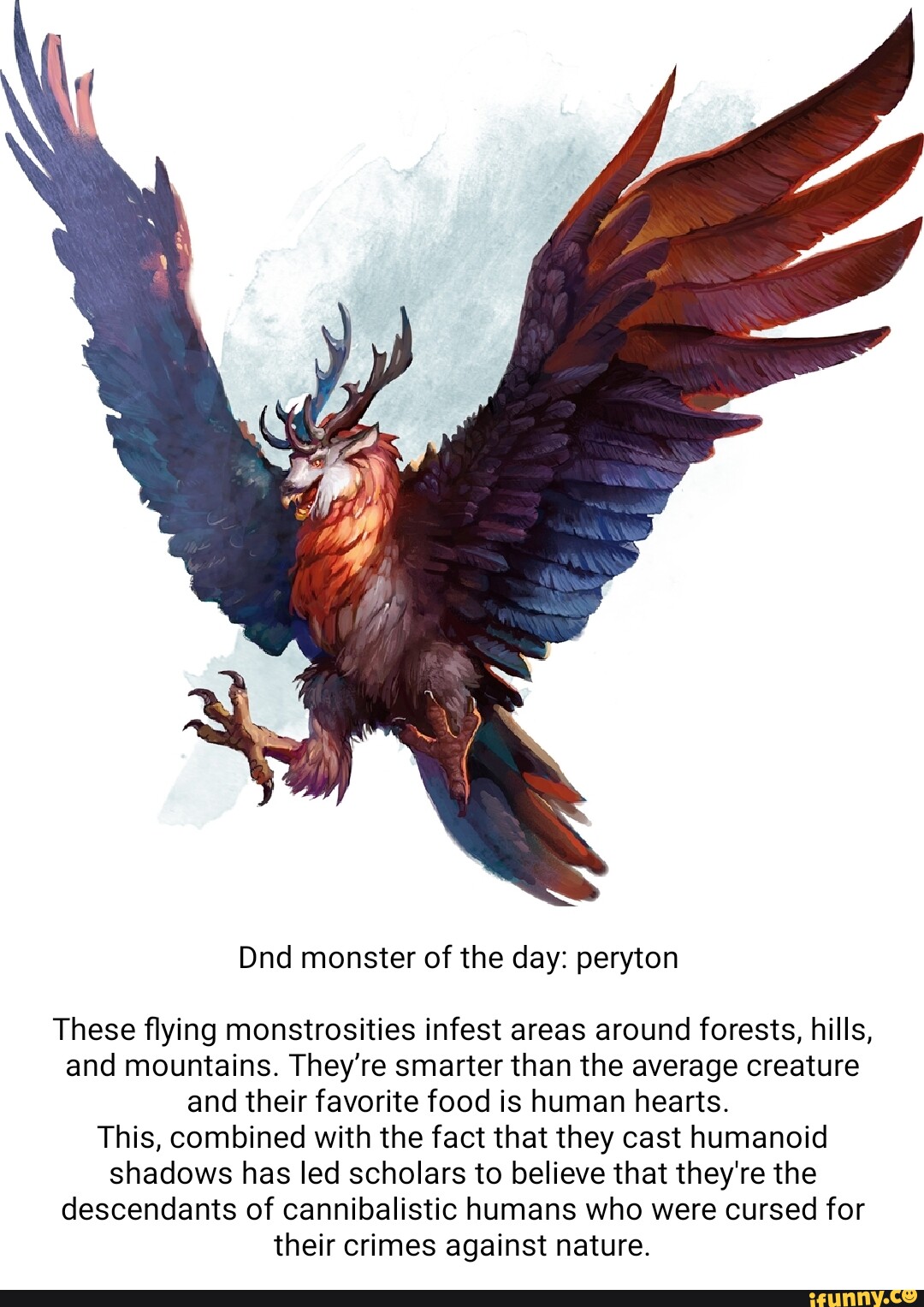 Dad monster of the day: peryton These flying monstrosities infest areas ...