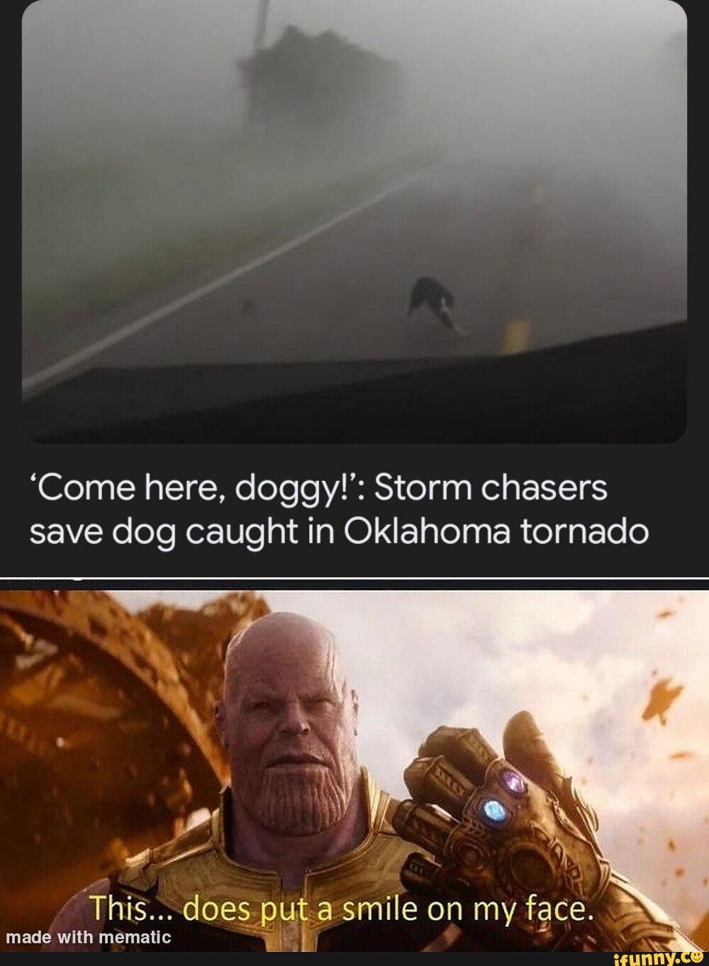 'Come here, doggy!': Storm chasers save dog caught in Oklahoma tornado ...