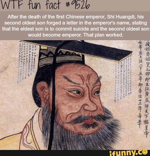 Atter the death of the first Chinese emperor, Shi Huangdi, his second ...