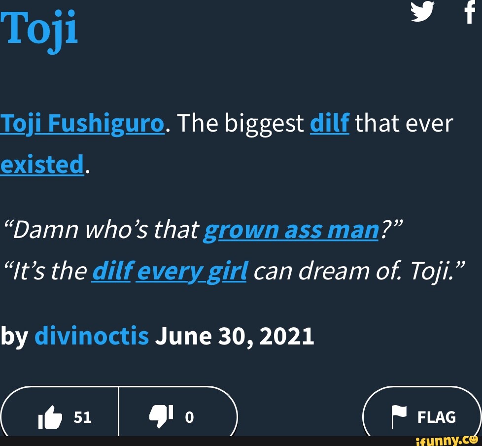 Toji ff Toji Fushiguro. The biggest dilf that ever existed. "Damn who's ...