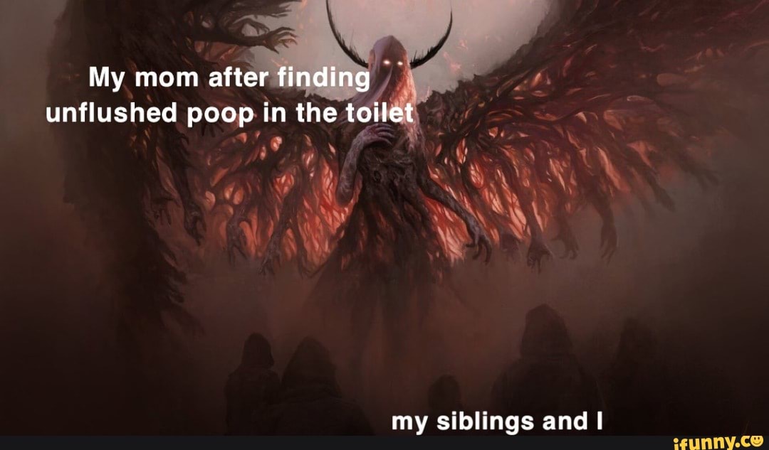 My mom after after finding unflushed poop in the toilet my siblings and ...