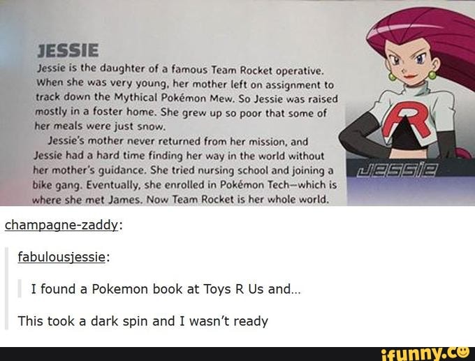 JESSIE ie is the daughter of a famous Team Rocket operative. _ When she ...
