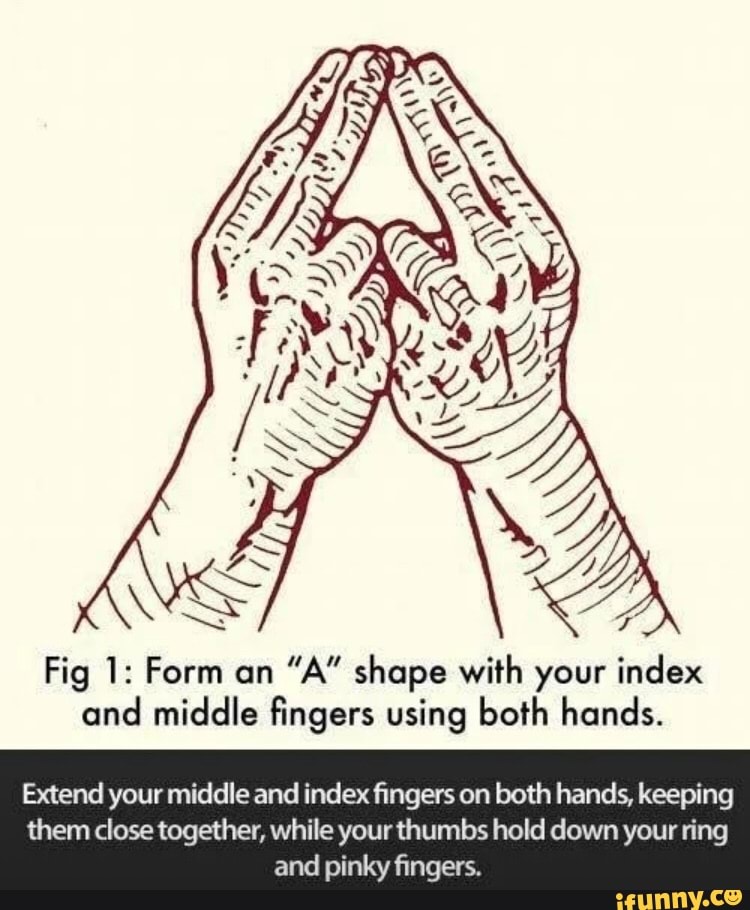 Fig 1: Form an "A" shape with your index and middle fingers using both ...