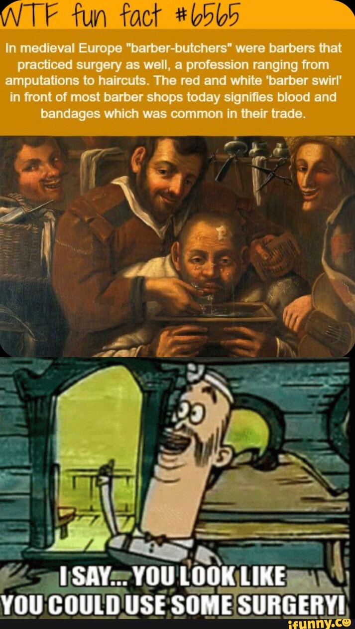 TE fun fact In medieval Europe "barber-butchers" were barbers that ...