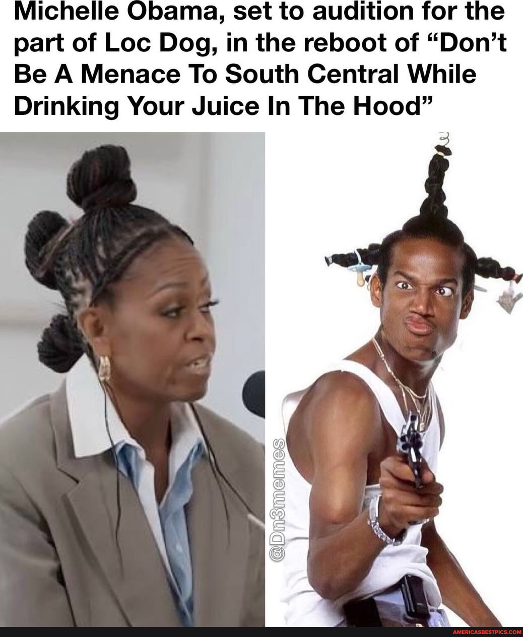 Michelle Obama, set to audition for the part of Loc Dog, in the reboot of "Don't Be A Menace To ...