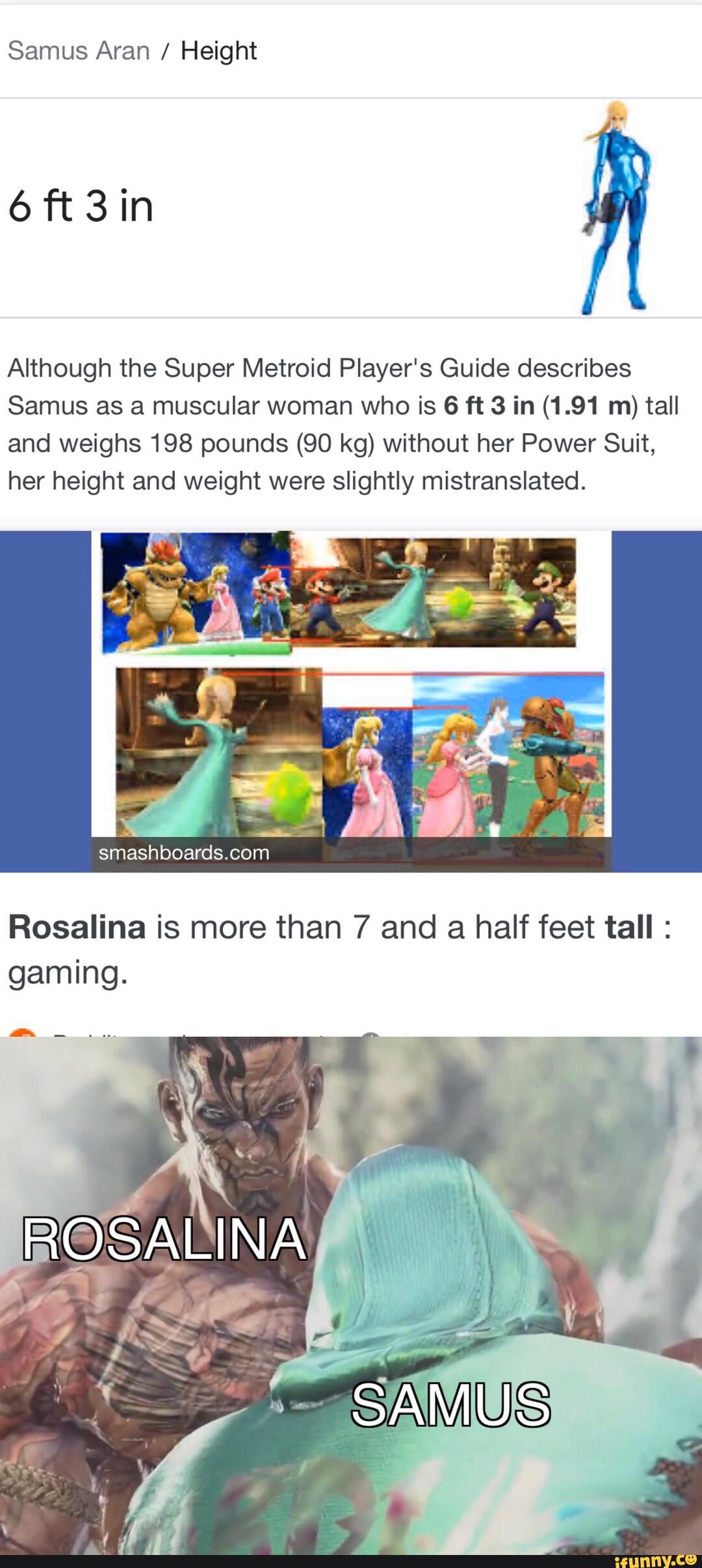 Samus Aran Height Although the Super Metroid Player's Guide describes ...