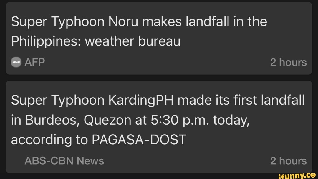 Super Typhoon Noru makes landfall in the Philippines: weather bureau ...