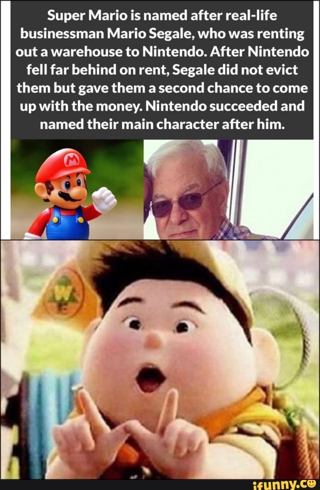 Super Mario is named after real-life businessman Mario Segale, who was ...