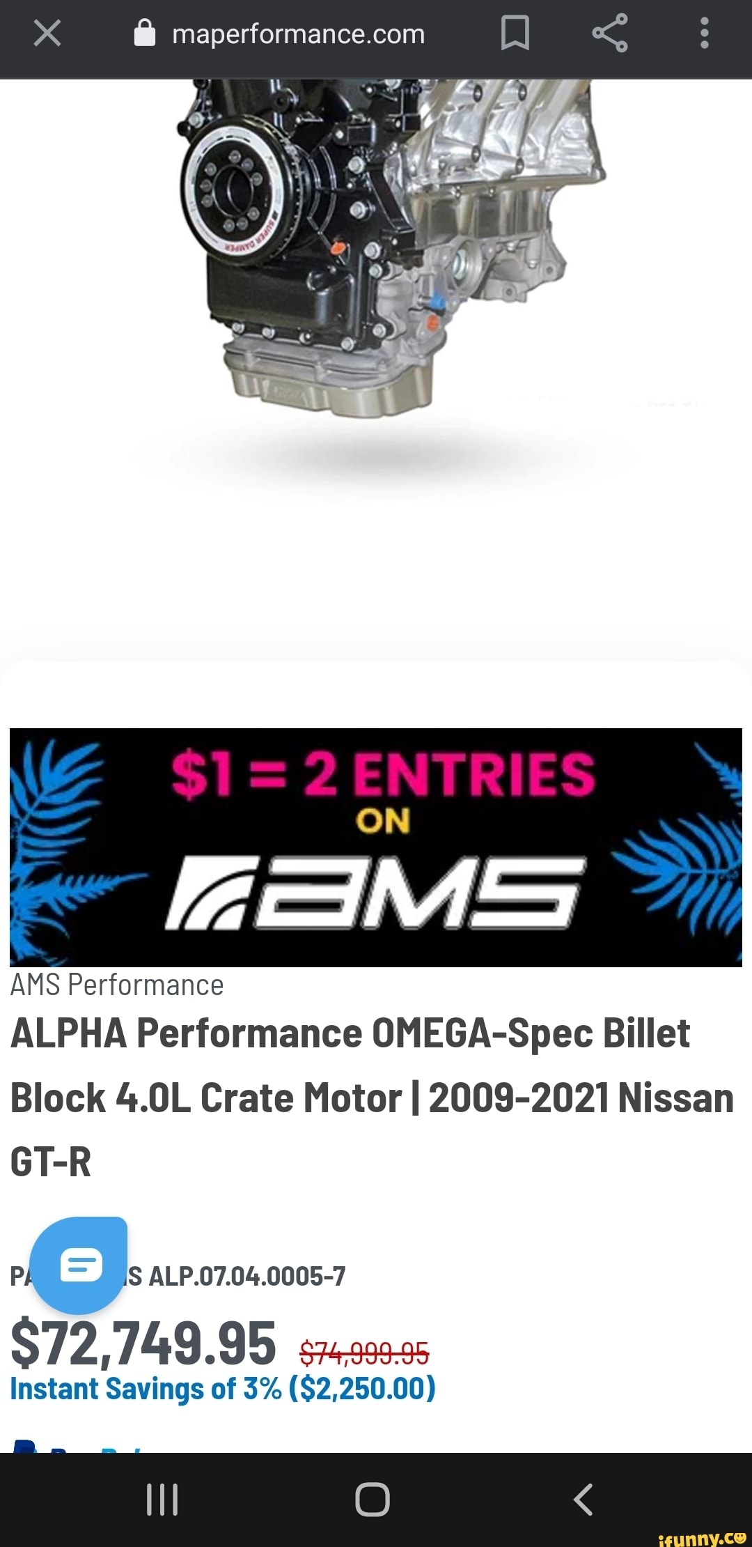 AMS Performance ON MoMS ALPHA Performance OMEGA-Spec Billet Block 4.0L ...
