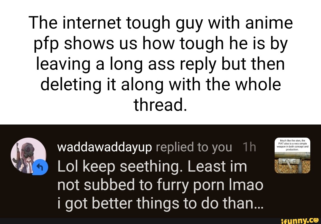The internet tough guy with anime pfp shows us how tough he is by ...