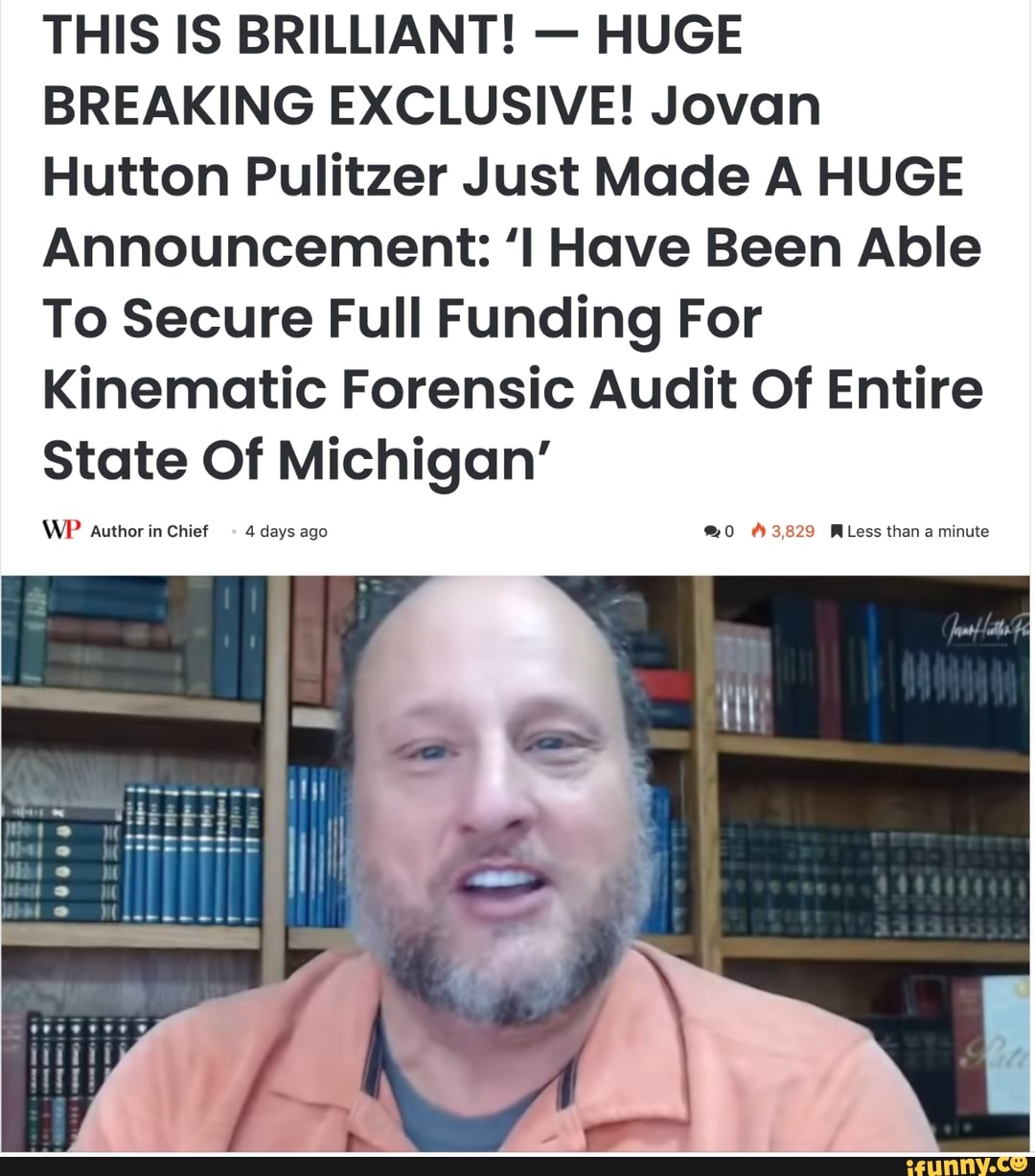 THIS IS BRILLIANT! - HUGE BREAKING EXCLUSIVE! Jovan Hutton Pulitzer ...