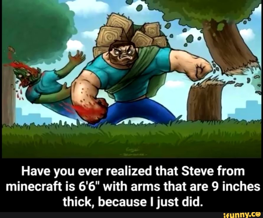 Have you ever realized that Steve from minecraft is 6'6" with arms that ...