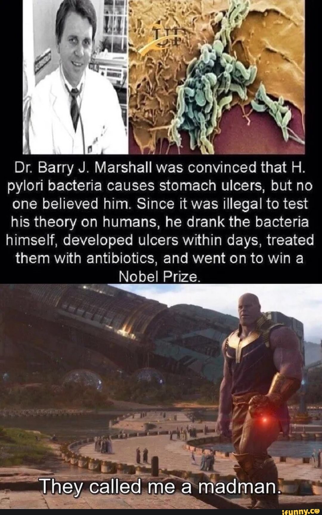 Dr. Barry J. Marshall was convinced that H. pylori bacteria causes ...