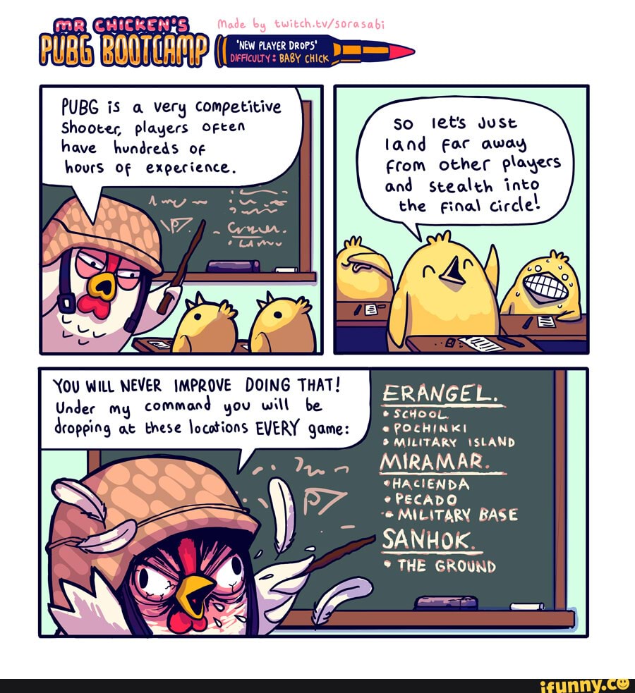 Mr Chicken's PUBG Bootcamp Comic 1-3 - "NEW PLAYER DROPS* PUBG is a ...