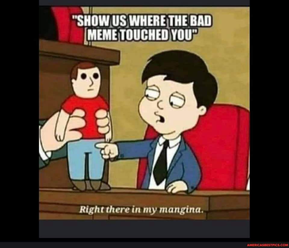 "SHOW US WHERE THE BAD [MEME TOUCHED YOU; Right there in my mangina ...