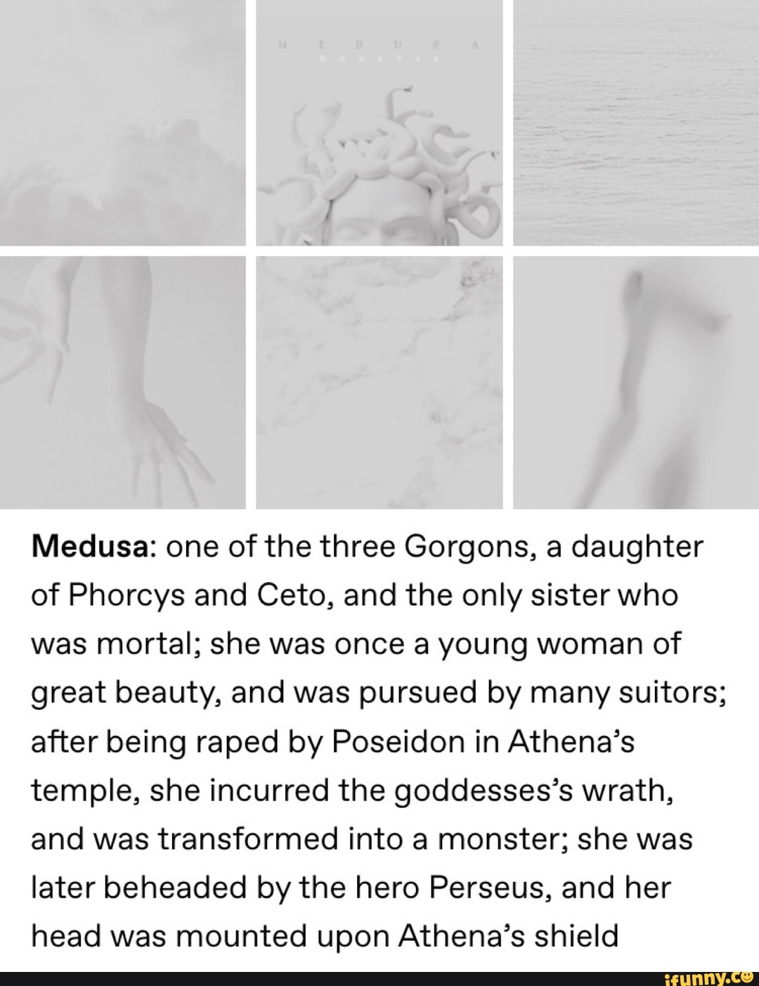 Medusa: one of the three Gorgons, a daughter of Phorcys and Ceto, and ...