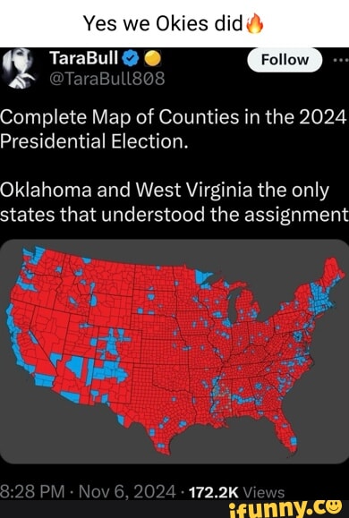 Yes we Okies did Follow TaraBull@ Complete Map of Counties in the 2024 ...