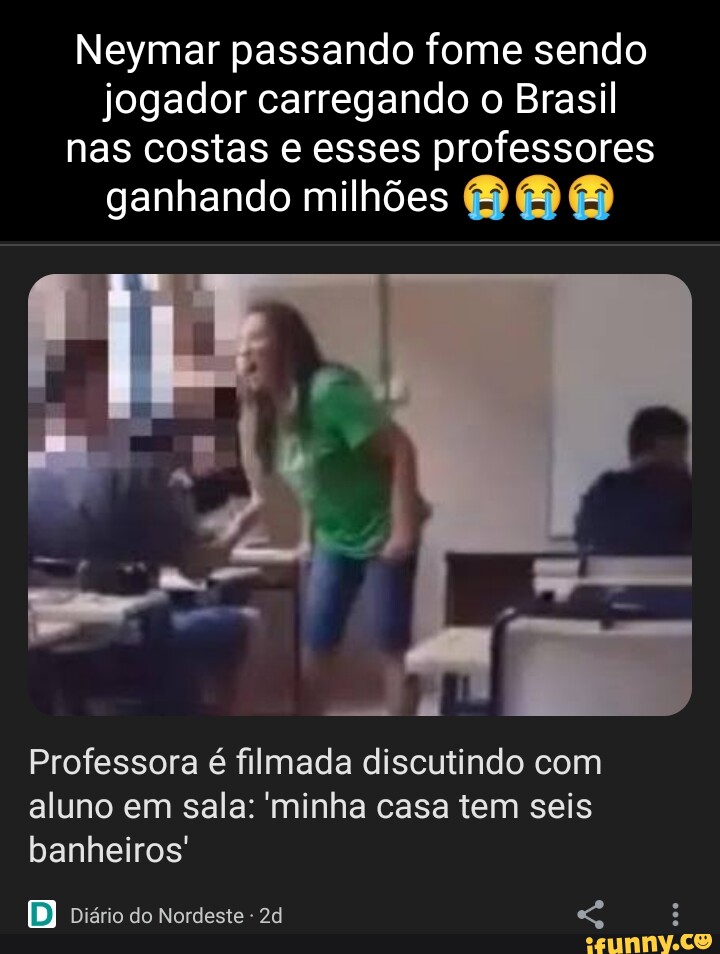 Neymar passando fome sendo jogador carregando o Brasil nas costas e ...